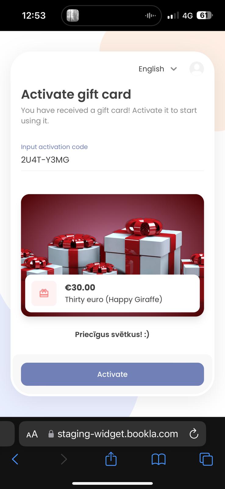 Purchasing and activating Gift Cards - Bookla's blog